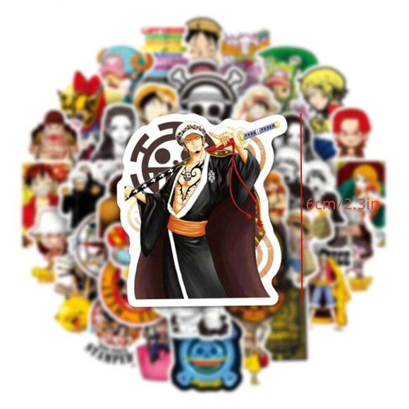 Other | 5 Pcs One Piece Waterproof Anime Sticker Pvc Material Car ...